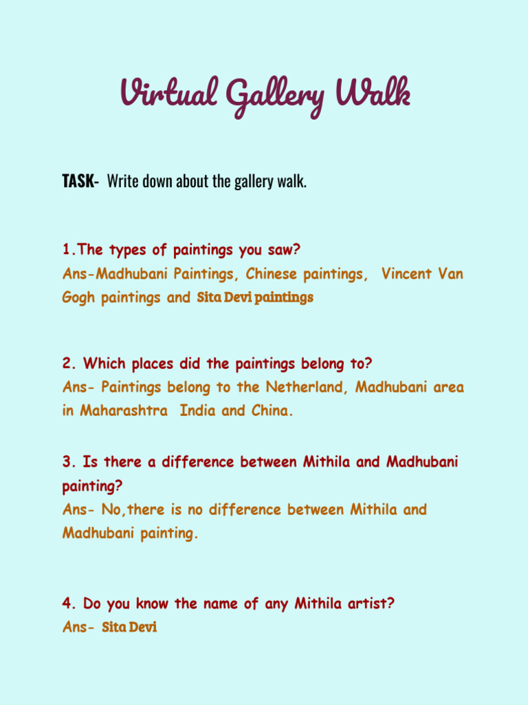 Virtual Gallery Walk: Art Insights | PDF | Home & Garden | Art
