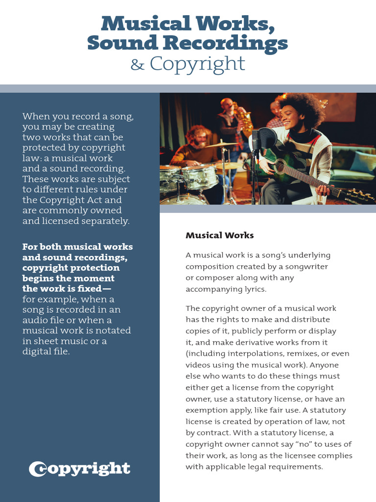 Sound Recordings Vs Musical Works | PDF | Copyright | Sound Recording ...