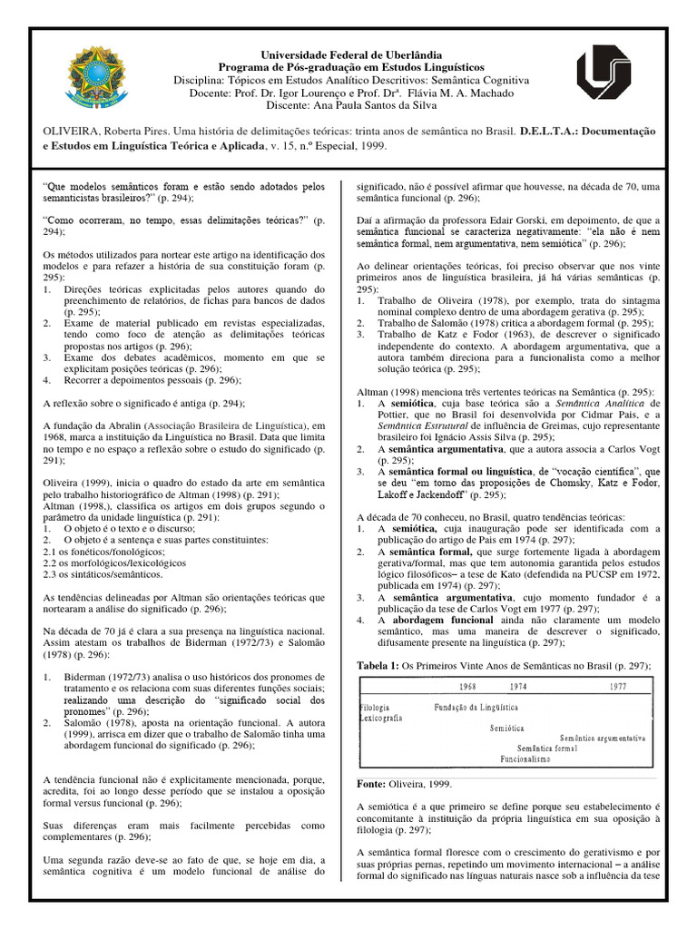 Handout - 30 Anos de Semântica | PDF | Linguística | Semiótica