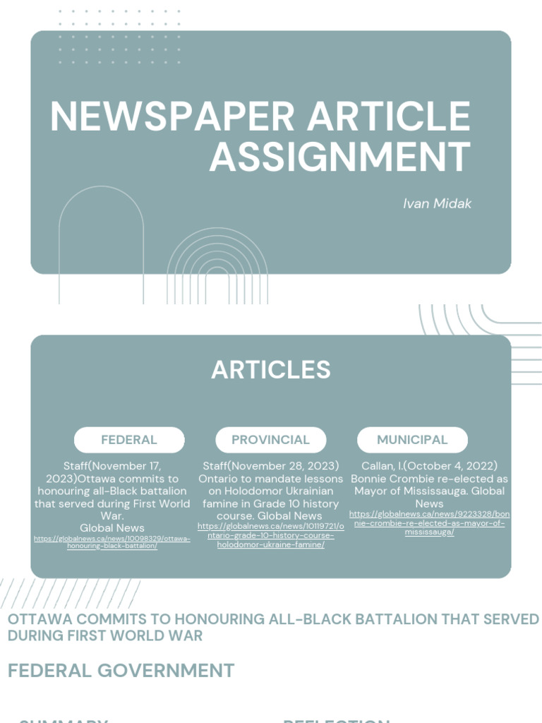 Newspaper Article Assignment | PDF