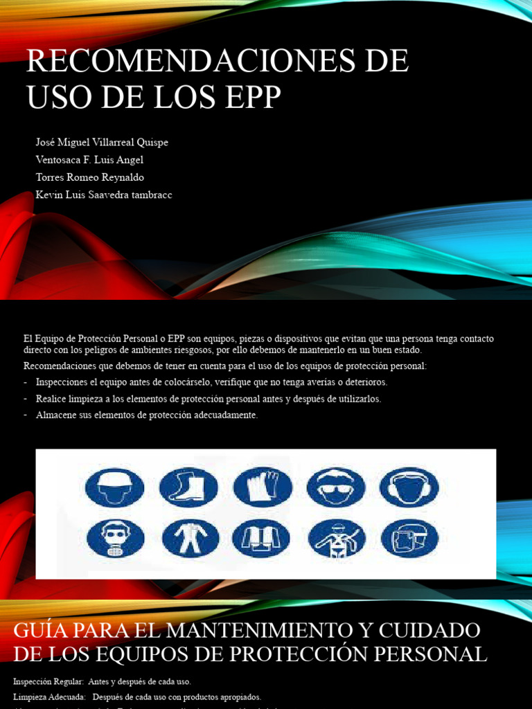 Guía de Uso y Mantenimiento de EPP | PDF