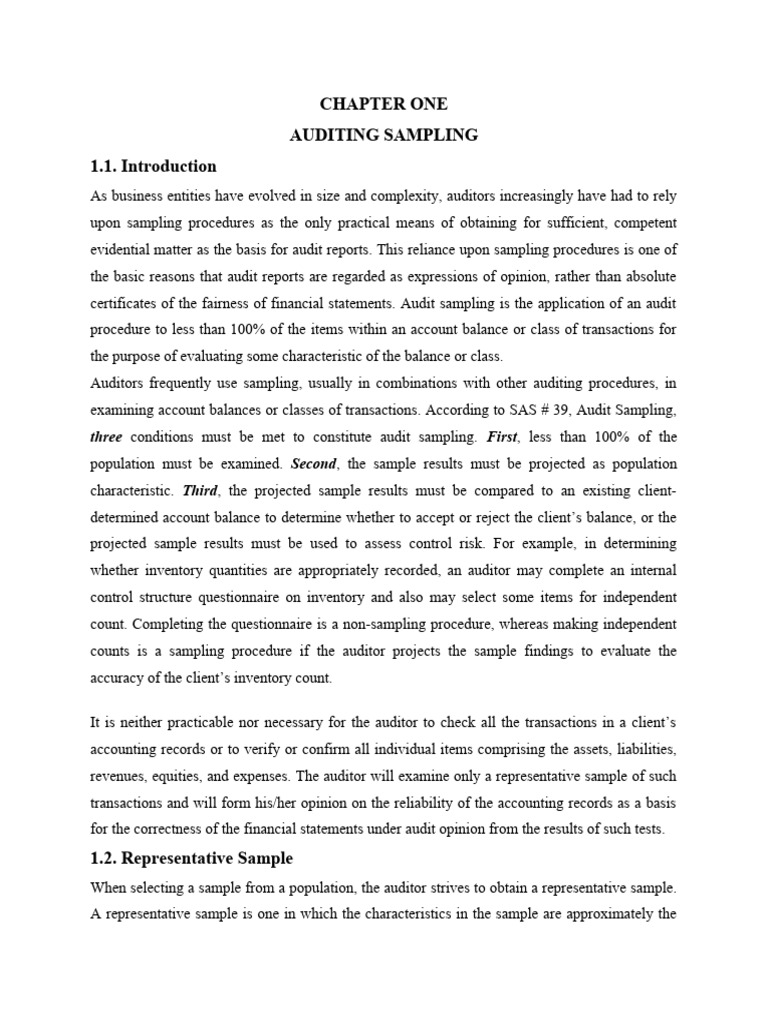 CHAPTER 1 | Download Free PDF | Audit | Sampling (Statistics)