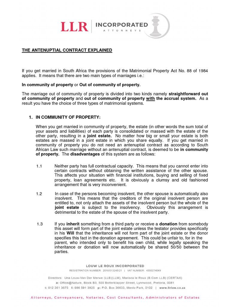 ANC explanatory letter | PDF | Community Property | Marriage