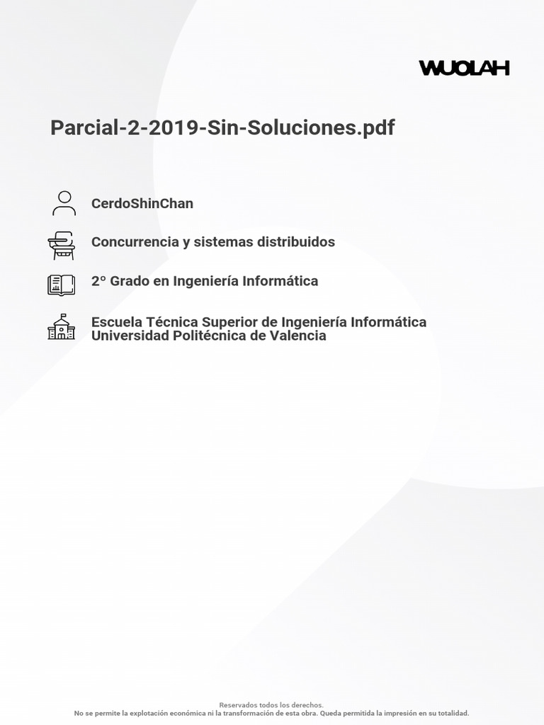 Wuolah Premium 2 Parcial 2 2019 Sin Soluciones | PDF | Escalabilidad | Arquitectura de Computadores