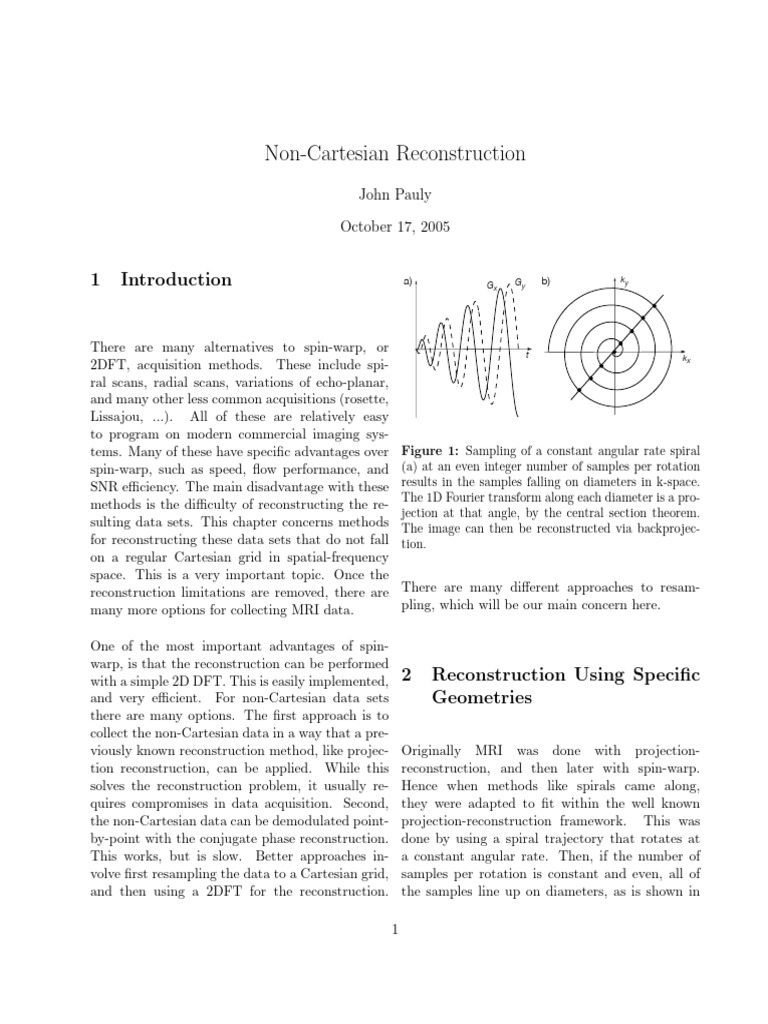 Pauly - Non-Cartesian Reconstruction | Download Free PDF | Convolution ...