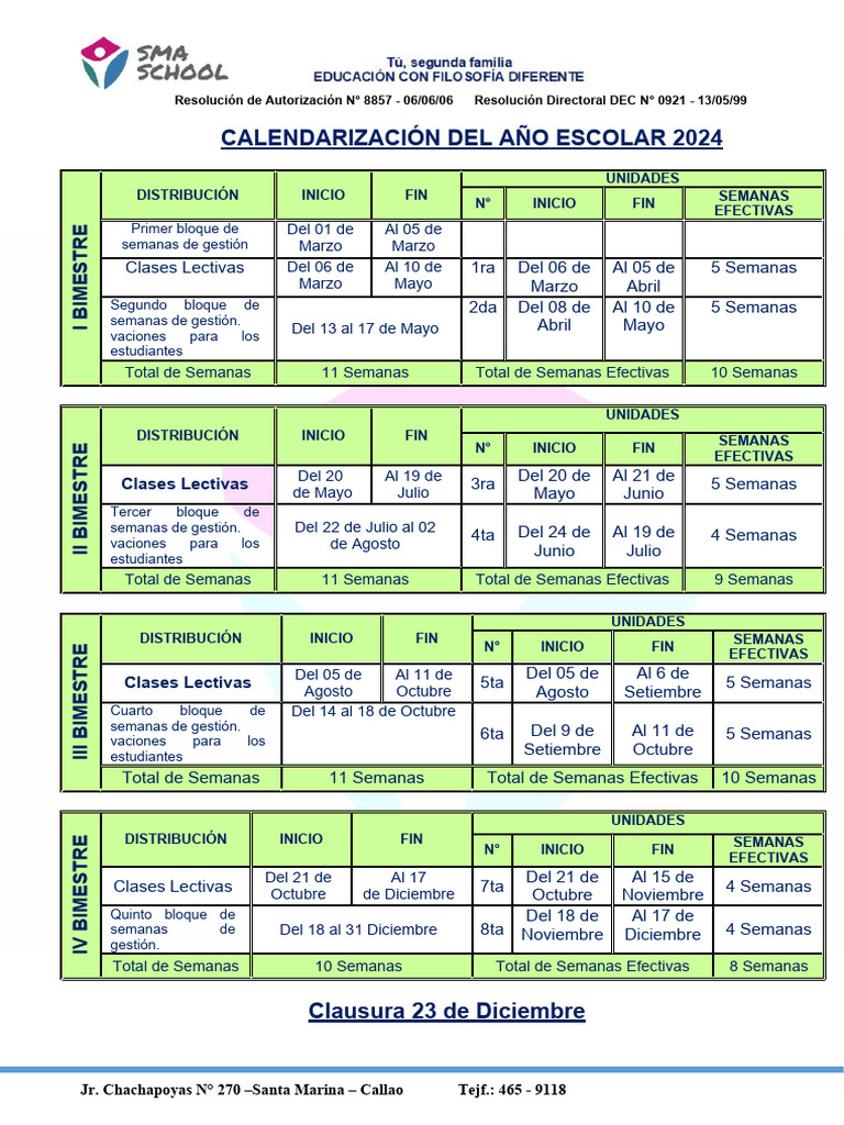 Sma 24 Calendarización | Descargar gratis PDF | Días festivos ...