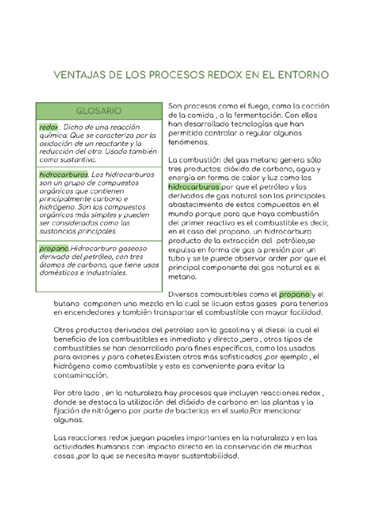 Ventaja de Los Procesos Redox | PDF