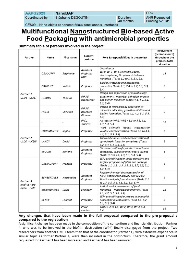 Aapg-2023-NanoBAP Full Proposal VF | PDF | Antimicrobial | Bacteria