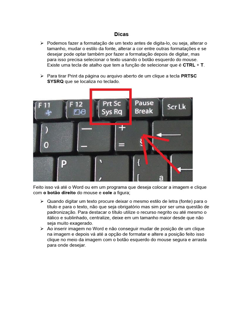 Dicas Informática Básica | PDF | Computadores