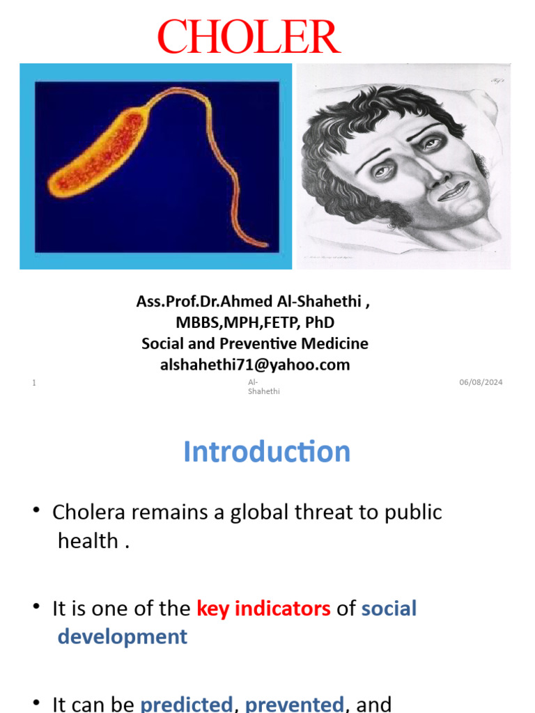 Lecture _Cholera | PDF | Cholera | Diarrhea