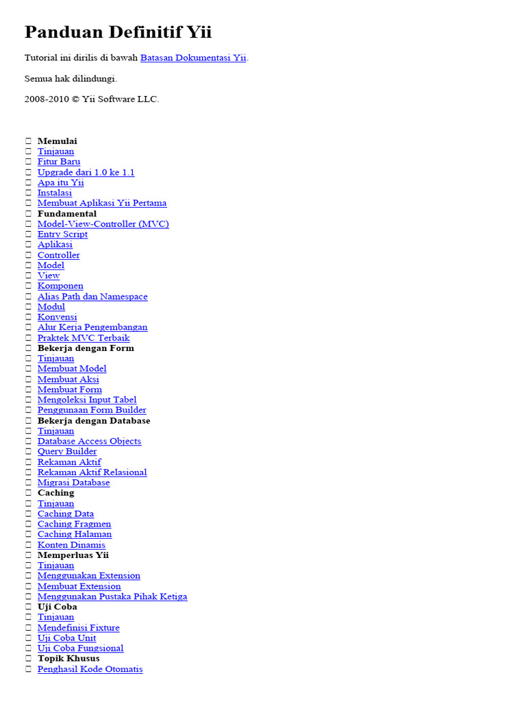 Panduan Definitif Yii | PDF | Komputer