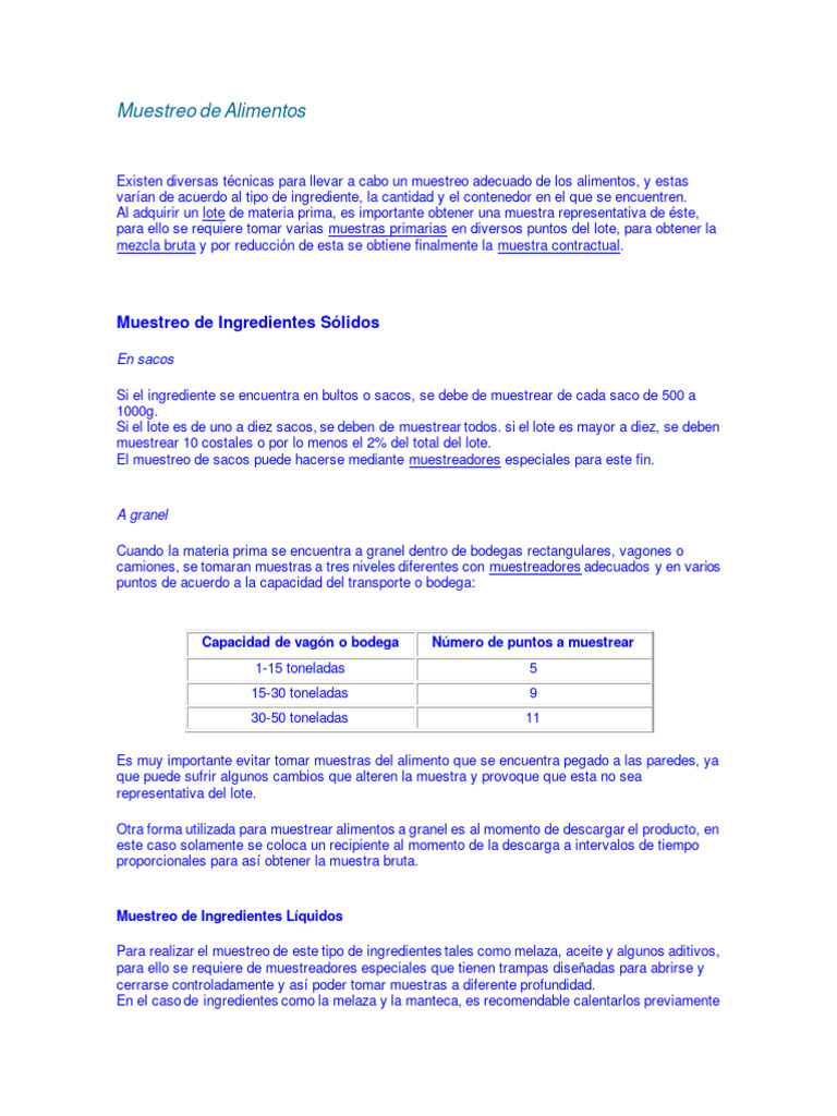 Muestreo de Alimentos | PDF | Pasto