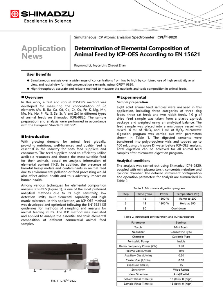 Analyse Elementaire Icp-Oes Shimadzu | PDF | Detection Limit | Chemistry