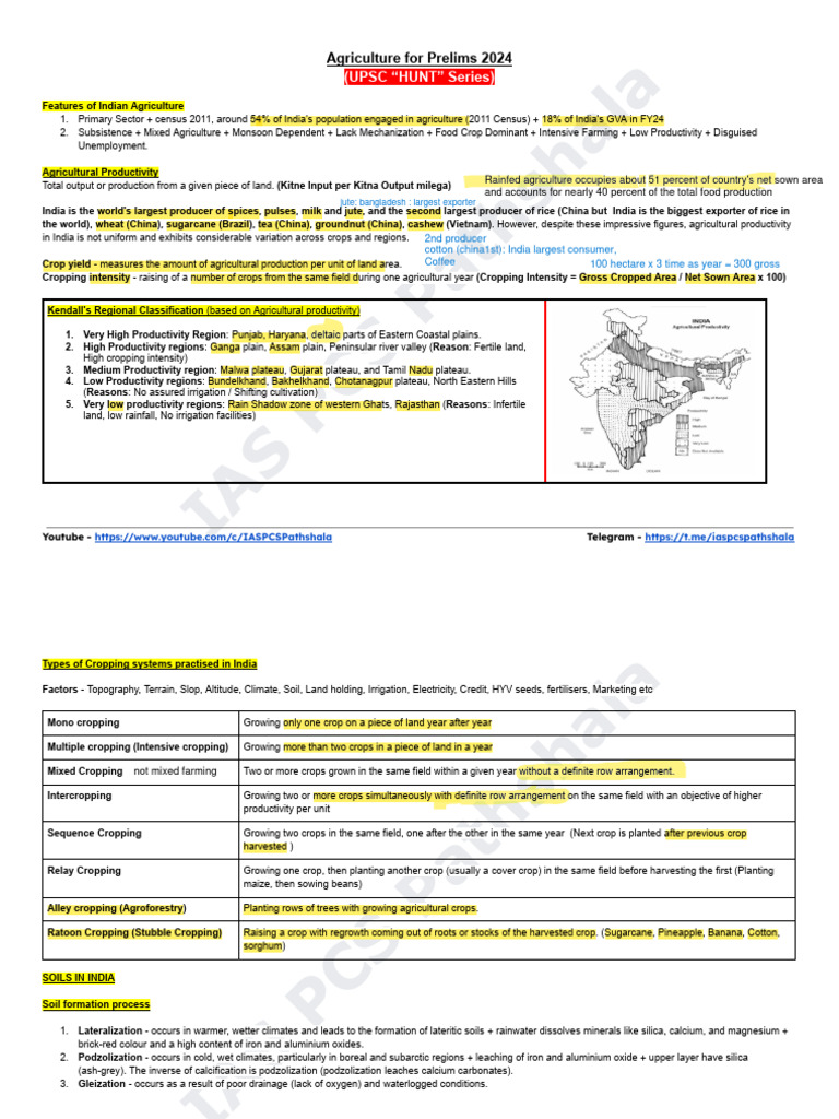 Complete Agriculture For Prelims 2024 - IAS PCS Pathshala | PDF ...