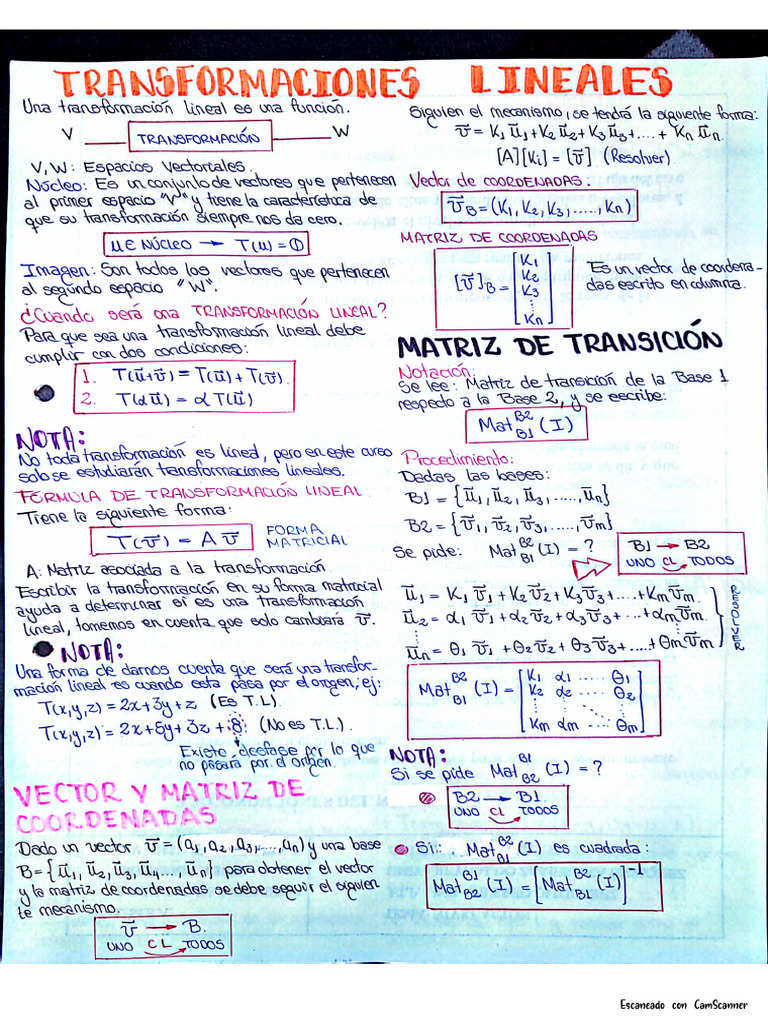 Álgebra Lineal Apuntes | PDF
