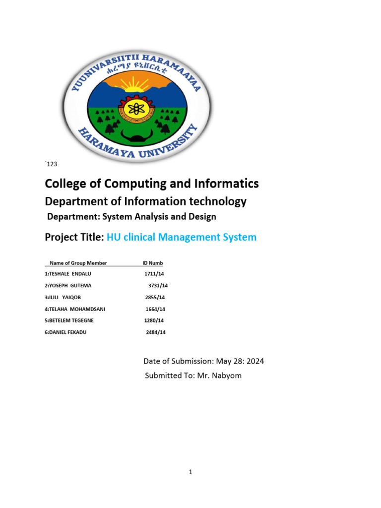 Clinical MGT System Sad Project | PDF | Electronic Health Record | Health Care