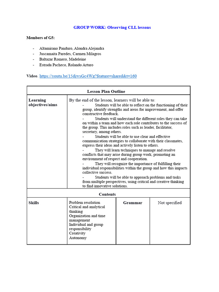 Gr5 Observing CLL Lessons Finish | PDF | Reading Comprehension | Cognitive Psychology