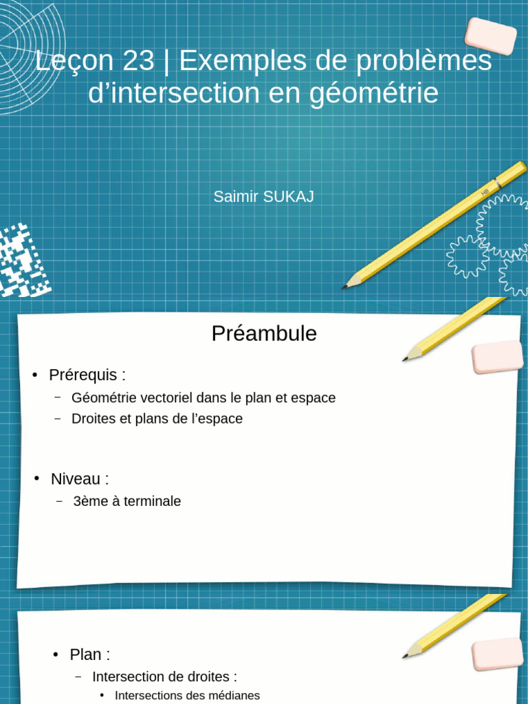 Exemples d'intersection en géométrie | PDF