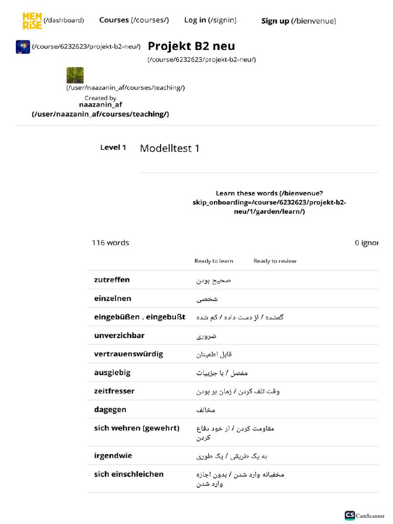 Projekt B2 Neu - Memrise | PDF