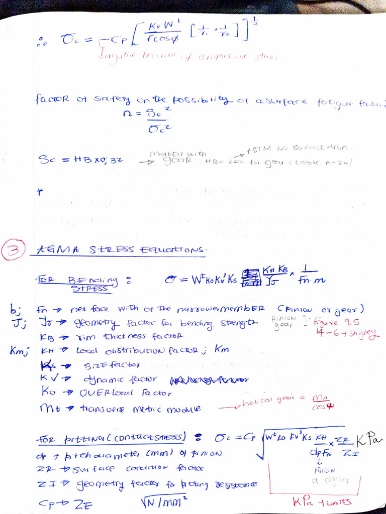 Handwritten Gear Notes | PDF | Science & Mathematics