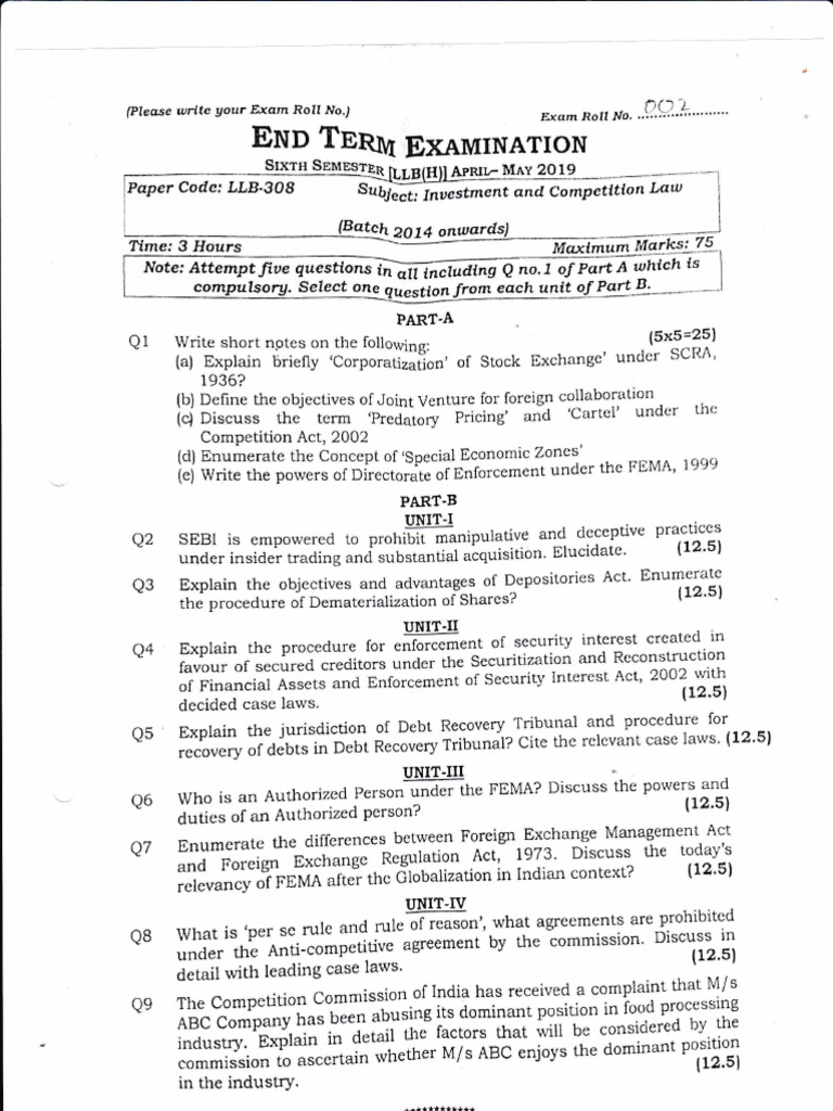 LLB 308 April- May 2019 | PDF | Business Law | Private Law