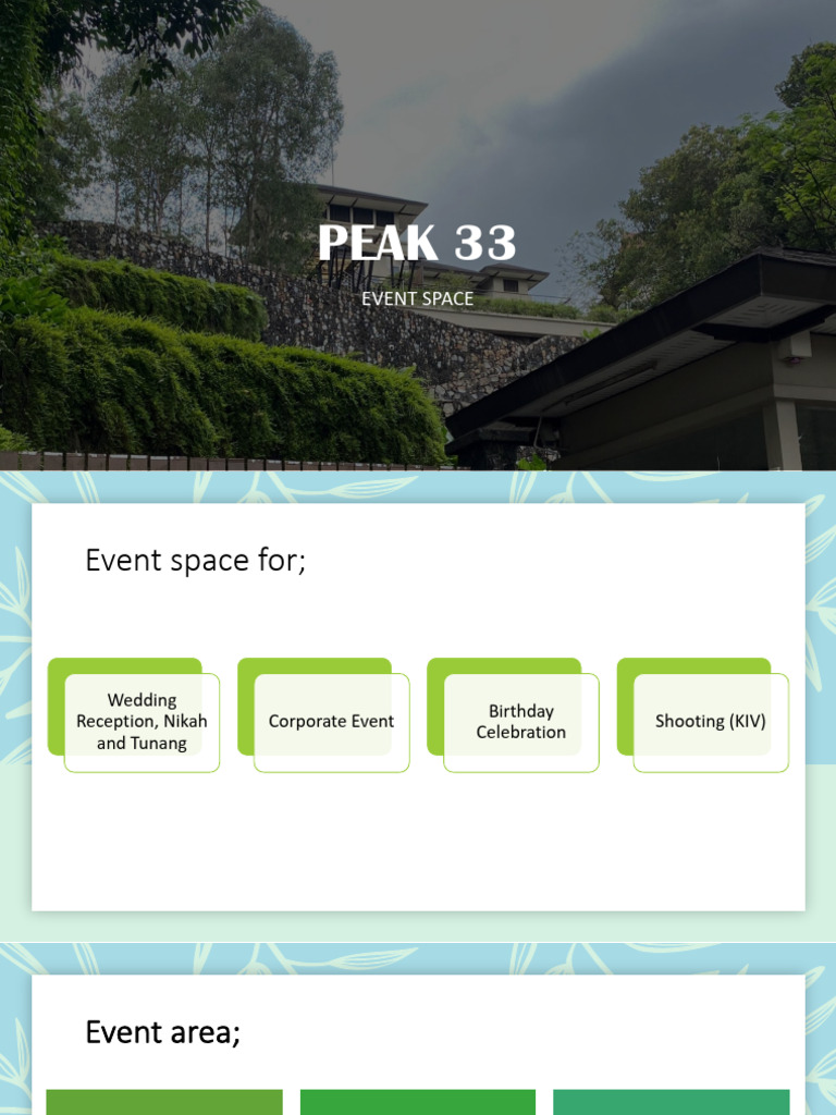 Versatile Event Space Packages at PEAK 33 | PDF