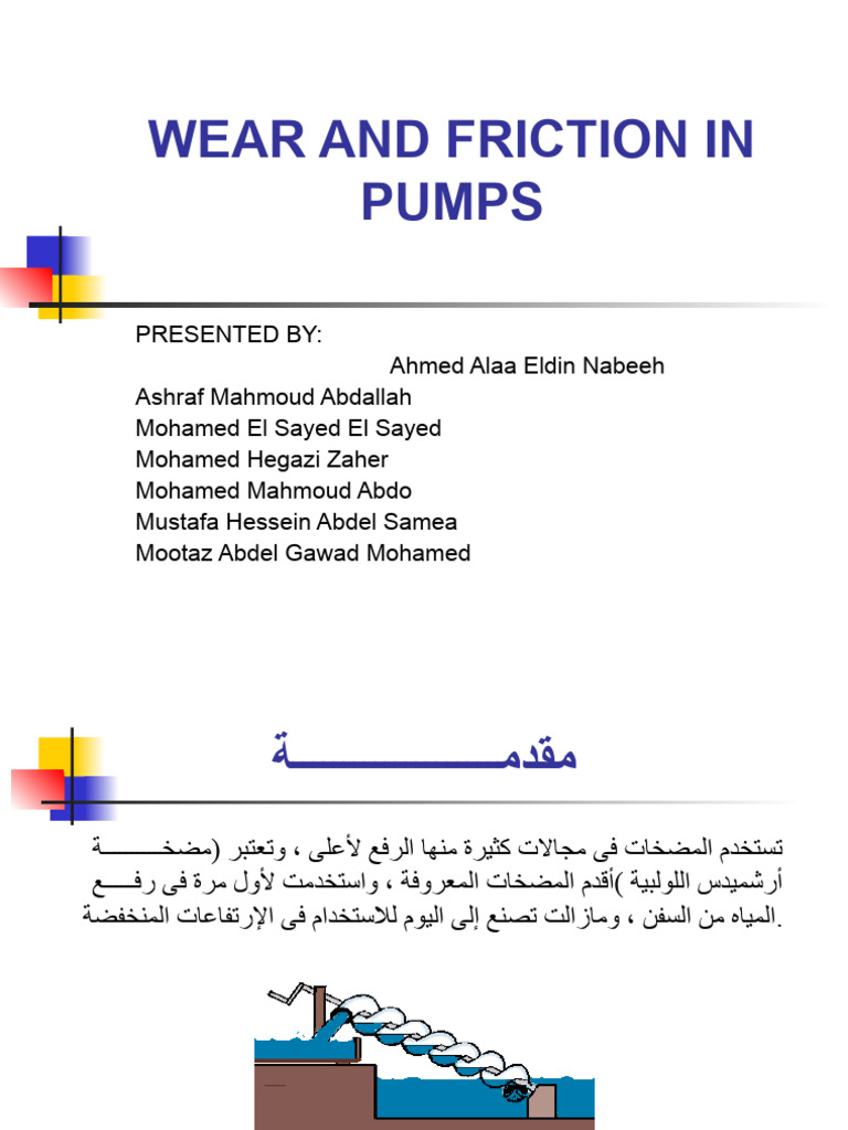 WEAR AND FRICTION IN PUMPS. | Download Free PDF | Pump | Wear
