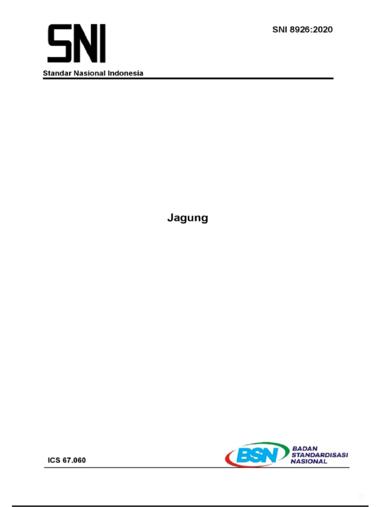 SNI 8926 2020 - Jagung | PDF