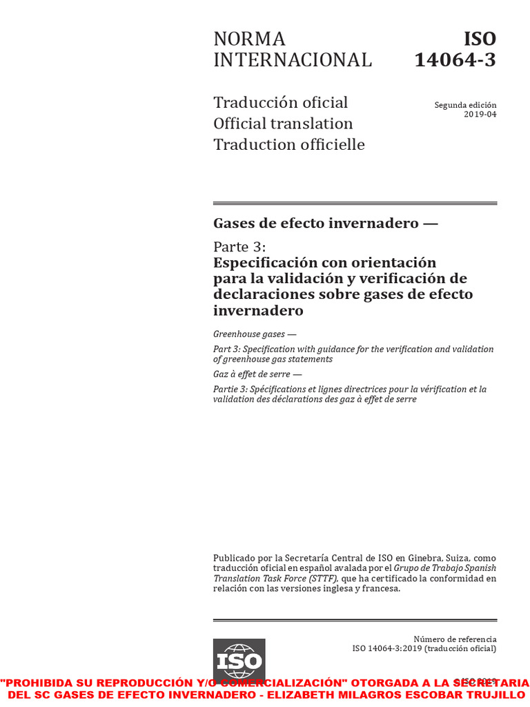 ISO-14064-3 (2019)(ES) Validación y Verificación | Descargar gratis PDF ...