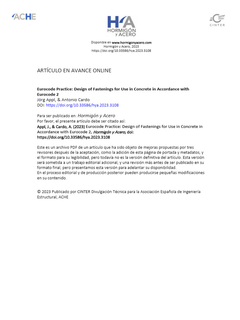 Eurocode Practice Design of Fastenings F | PDF | Screw | Mechanical ...