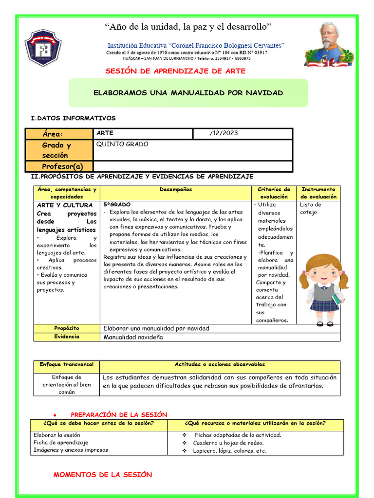 Arte Elaboramos Una Manualidad Por Navidad Ok Pdf Evaluación