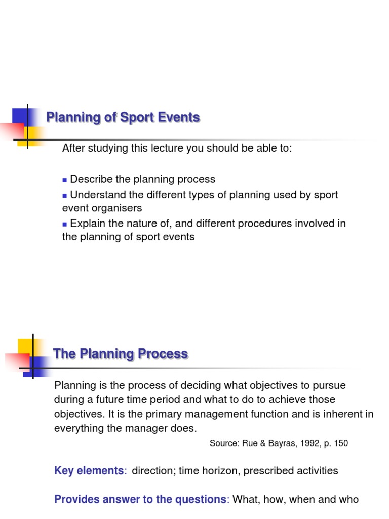 Sports Event Planning Process Explained | PDF | Feasibility Study ...