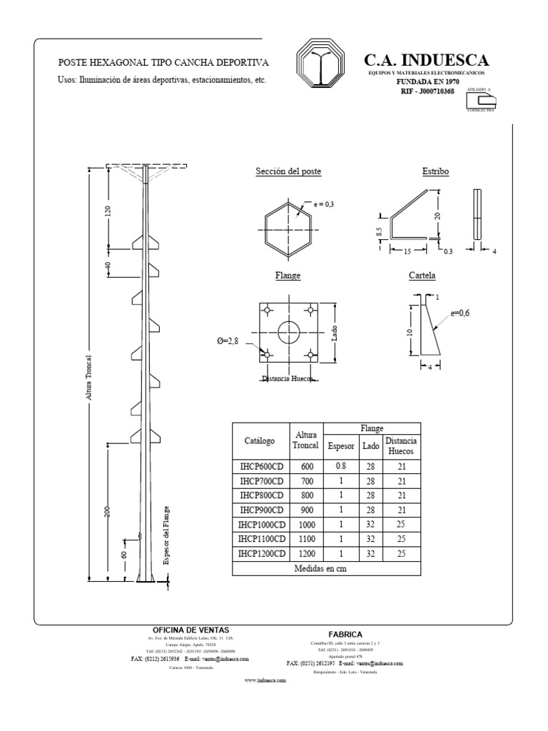 Catlogo Poste Hexagonal Tipo Cancha Deportiva | PDF