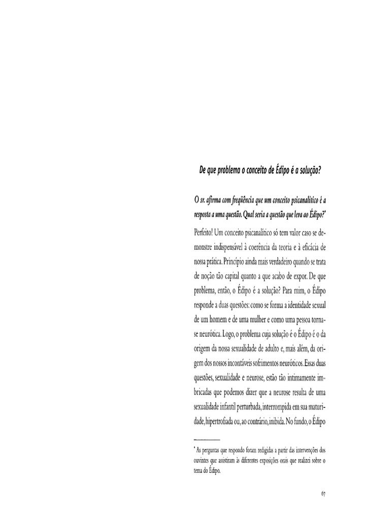 Aula 6 - de Que Problema o Conceito de Dipo A Soluo Nsio | PDF