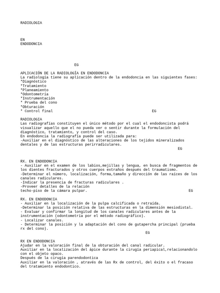 4° - RADIOLOGIA en Endo I | PDF | Boca | Diente
