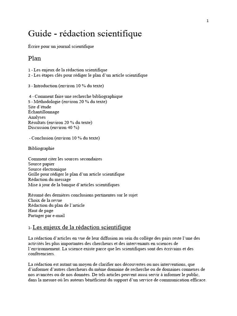 Redaction Scientifique - 1 | PDF | Échantillonnage (Statistiques) | Document