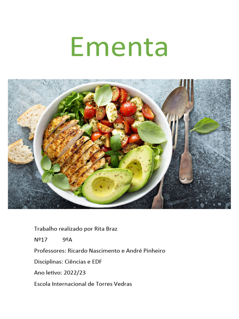 Ementa | PDF | Alimentos | Culinária