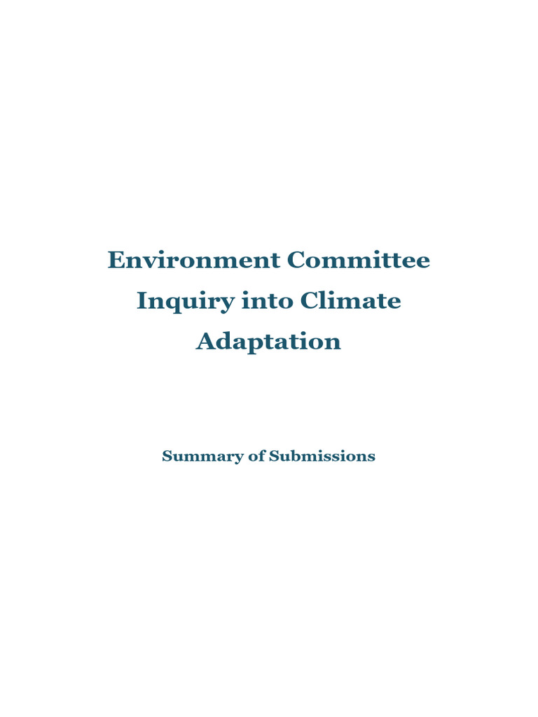 Climate Adaptation Inquiry Submissions Summary | PDF | Risk | Risk ...