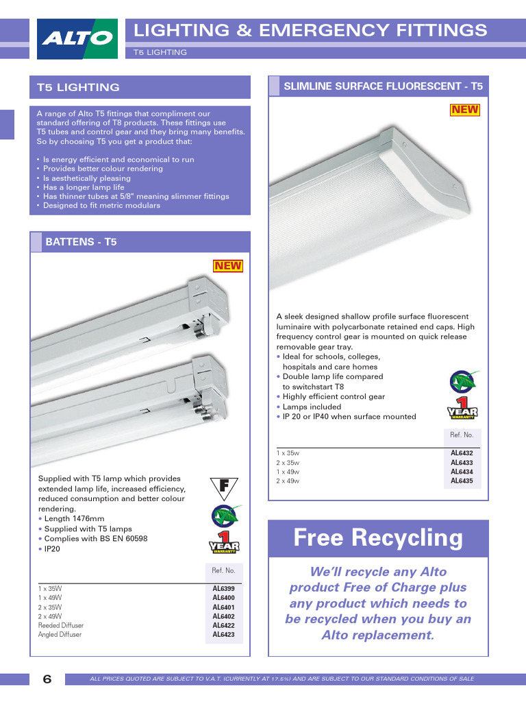 ALTO Light & Emerg | PDF | Fluorescent Lamp | Lighting