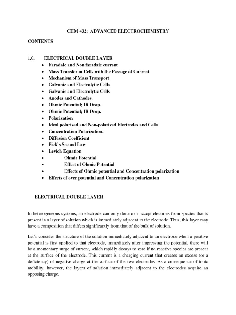 474 - Student CHM 432 Note | PDF | Anode | Electrode
