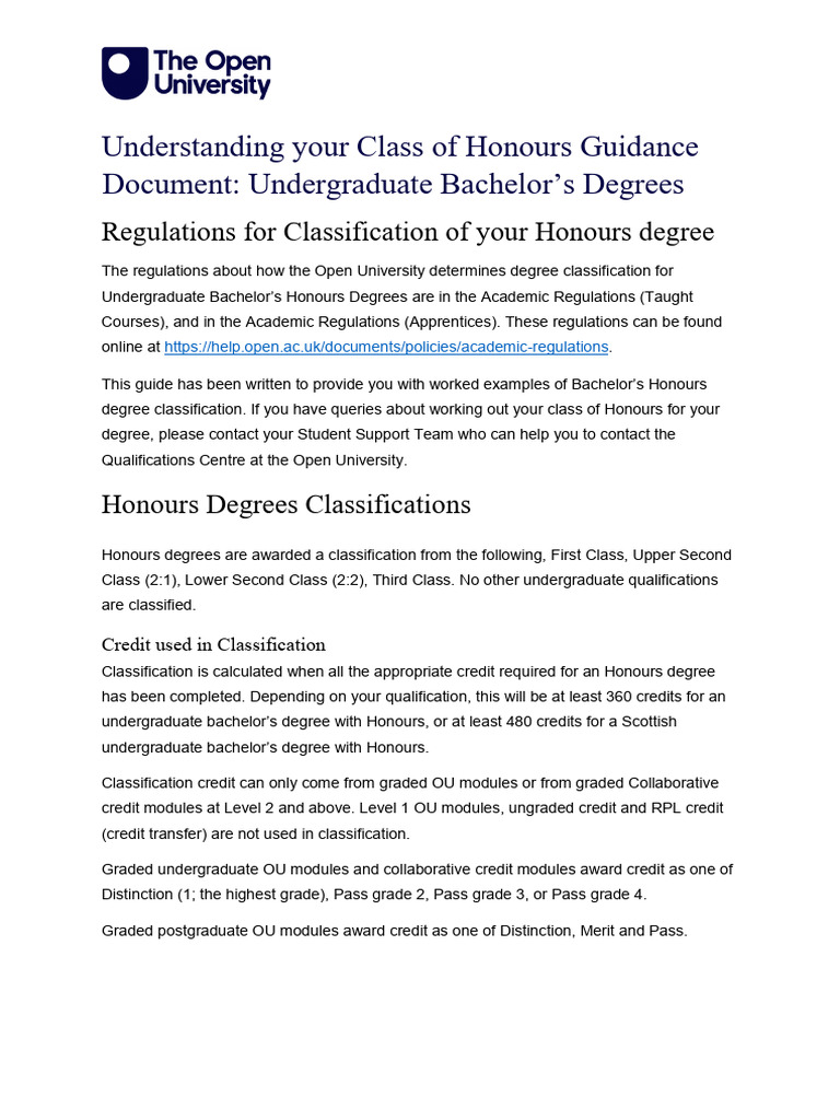 Understanding your Class of Honours Bachelors May 23 | PDF | Bachelor's ...
