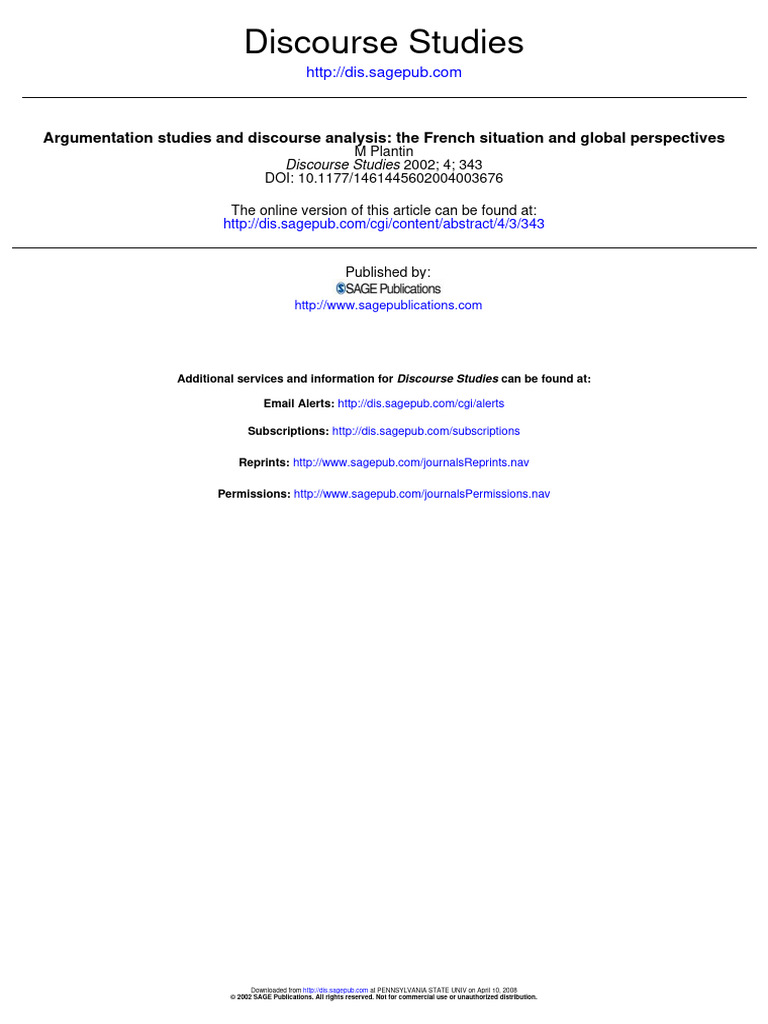 Argumentation Studies and Discourse Anal | PDF | Rhetoric | Logic