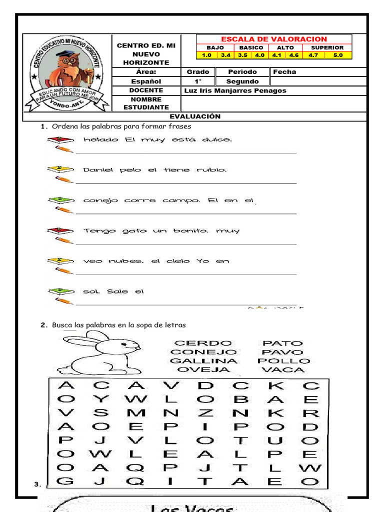 Acumulativa-Español 2do Periodo | PDF