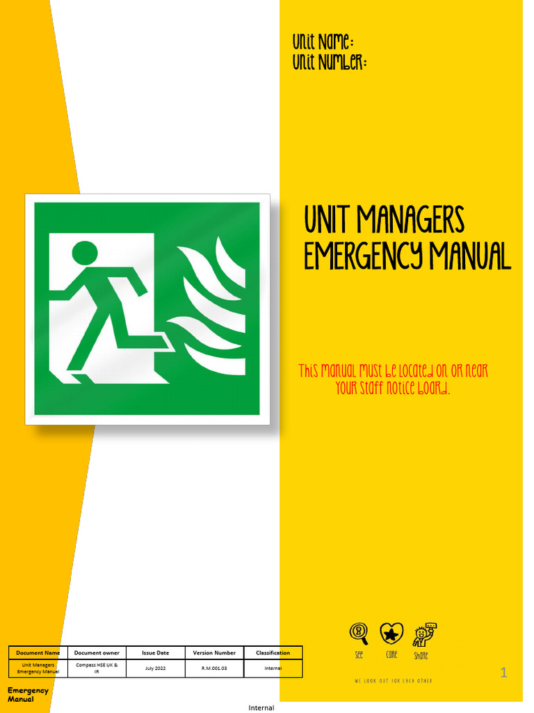 UNIT MANAGERS Emergency Manual | PDF | Emergency | Safety