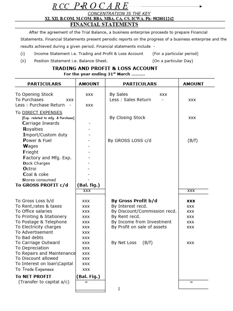 FINANCIAL STATEMENTS | PDF | Expense | Balance Sheet
