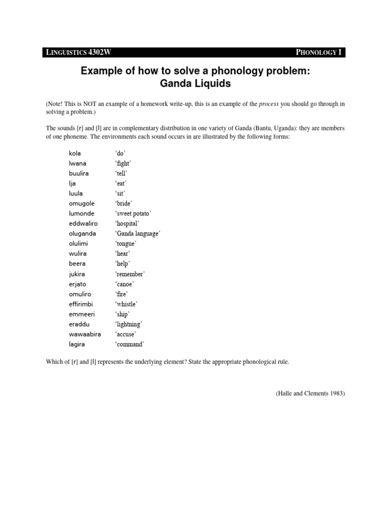 SolvingAPhonologyProblem 1 | PDF | Phoneme | Phonology