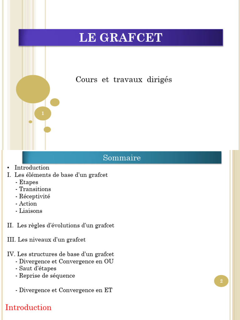 Introduction et Concepts du GRAFCET | PDF | Perceuse | Logique