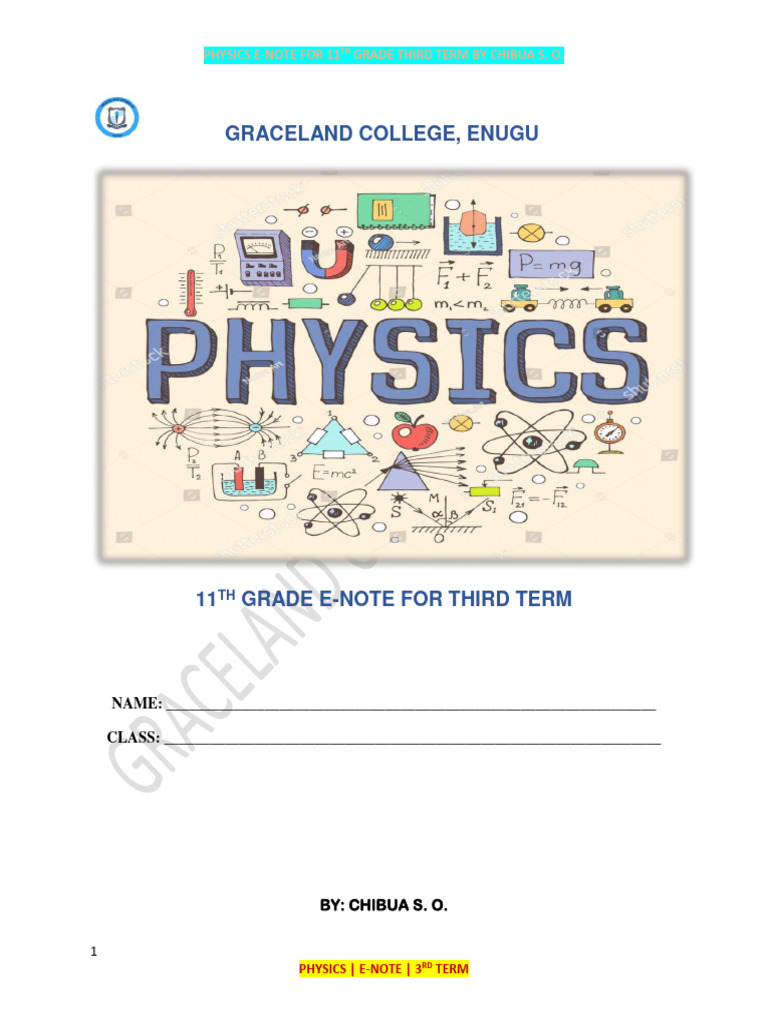 11th Grade Physics E-Note For Third Term | PDF | Waves | Wavelength
