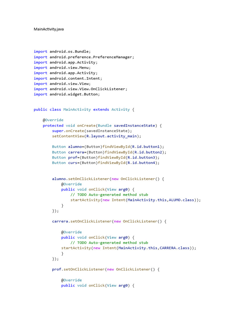 Main Activity | PDF | Android (Operating System) | Mobile Linux