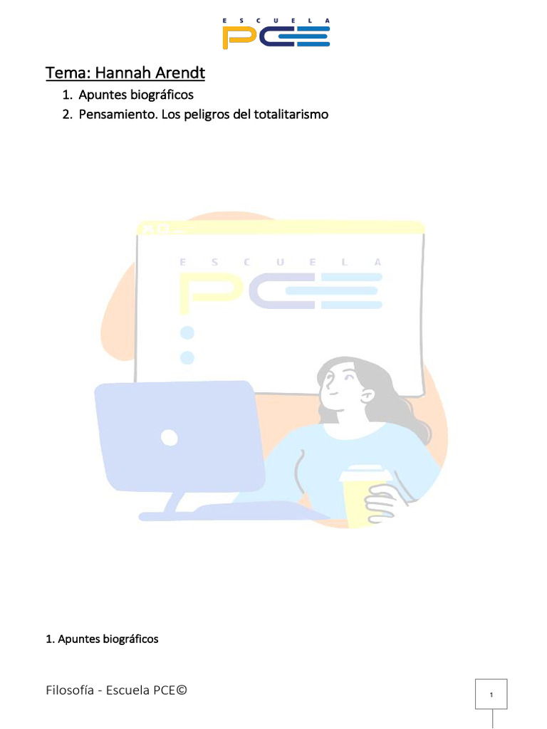 Tema - Hannah Arendt | Descargar gratis PDF | Hannah Arendt | Mal
